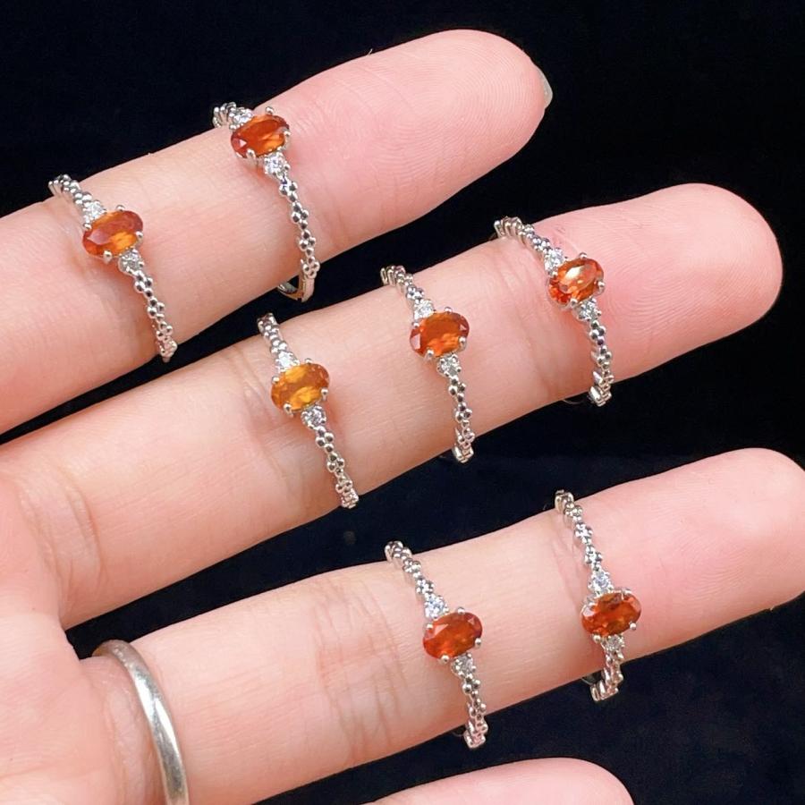 PROME 天然石 オレンジガーネット・白銅指輪・フリーサイズ P2702 : 天然石工場直売店 PROME - 通販 - Yahoo!ショッピング