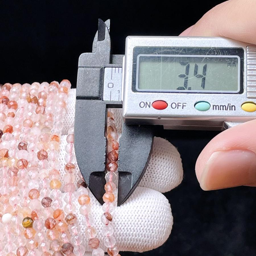 PROME 天然石・高品質 ・ライモナイトインクォーツ・オーロラクオーツ・ブラジル産・ミラーボールカット・3mm ・40cm・連材 【商品詳細動画付き】NO.P4539 : p4539 ...