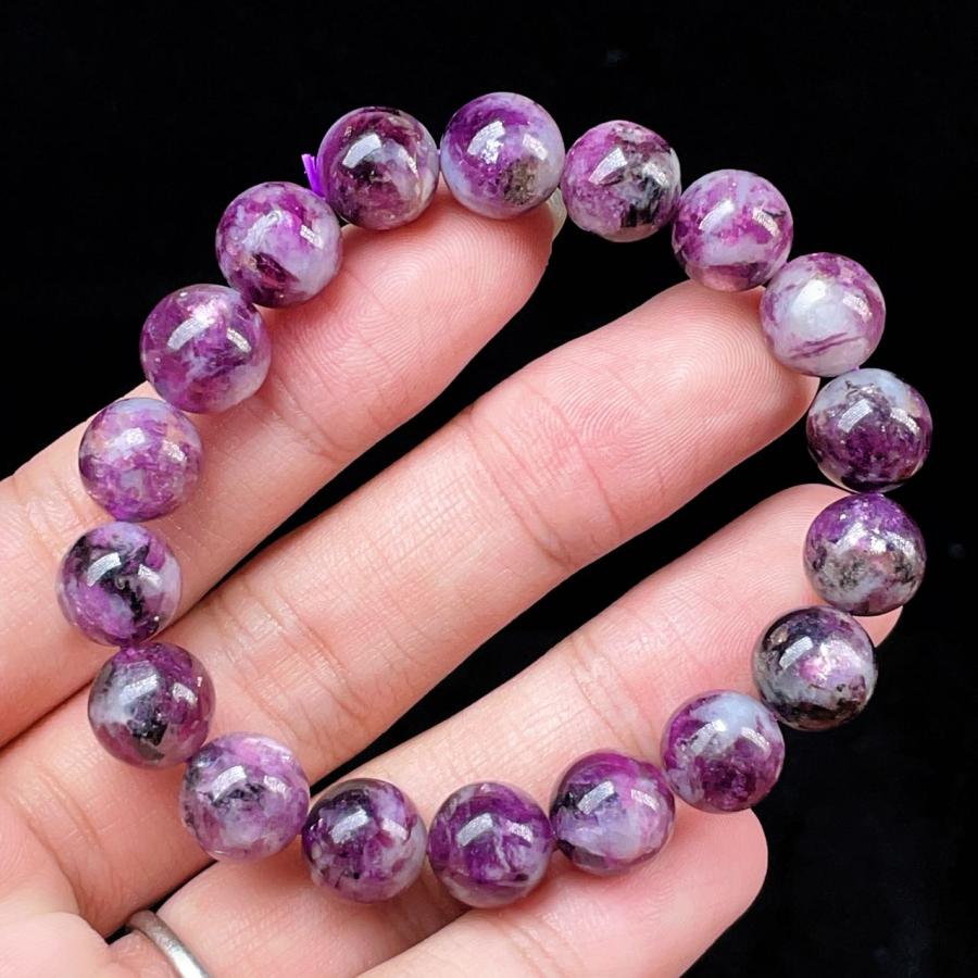 PROME 天然石 一点物 レピドライト（リチア雲母）ブレスレット NO.V14030 : 天然石工場直売店 PROME - 通販 ...