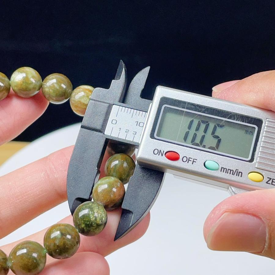 PROME 天然石 一点物 黄色と緑 バイカラーマイカ （流通名：青龍雲母） ブレスレット NO.V2630 : 天然石工場直売店 PROME ...