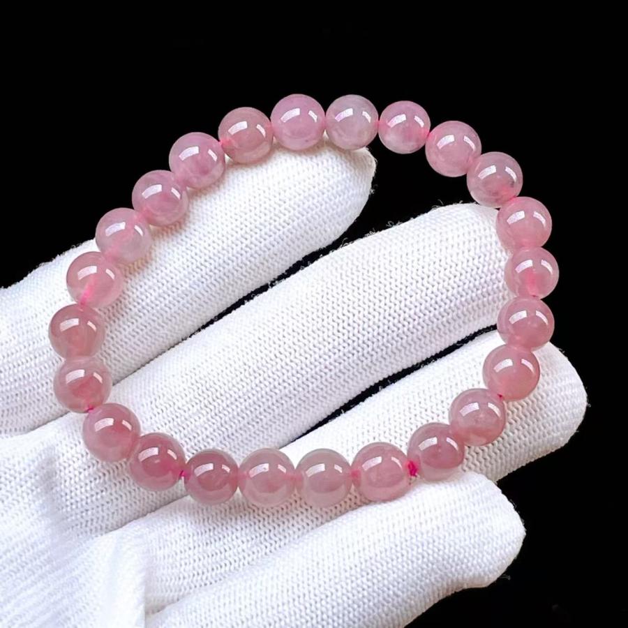 PROME 天然石 一点物・ディープローズクォーツ・Deep Rose Quartz・ブラジル産・ブレスレット V50243 : 天然石工場 ...