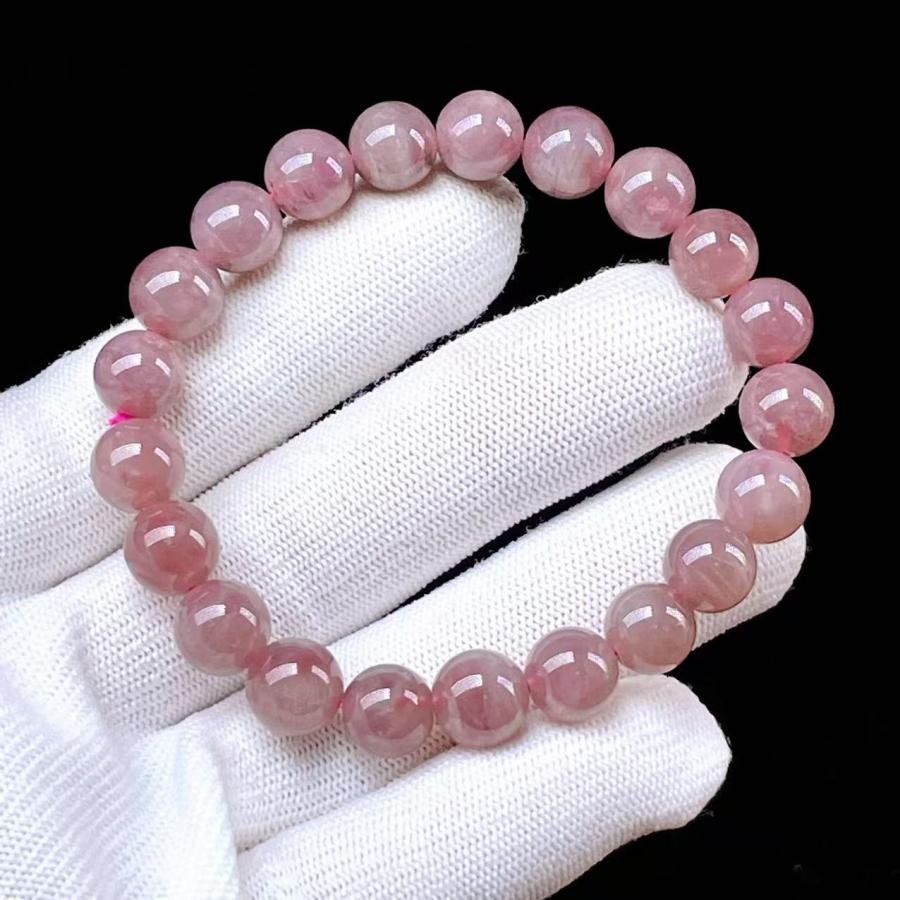PROME 天然石 一点物・ディープローズクォーツ・Deep Rose Quartz・ブラジル産・ブレスレット V50251 : 天然石工場 ...