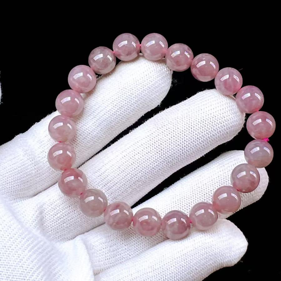 PROME 天然石 一点物・ディープローズクォーツ・Deep Rose Quartz・ブラジル産・ブレスレット V50257 : 天然石工場 ...