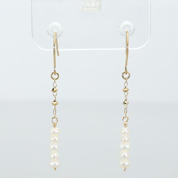 Irise coffret K10 ゴールド パール 真珠 バロックパール 小粒 チェーン ピアス 2P 両耳用 レディース 10金 10k フック ドロップ 揺れる ぶら下がり : 新宿銀の ...