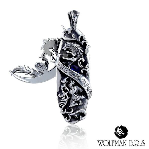 WOLFMAN B.R.S ウルフマンBRS ペンダントトップ ウルフ 2WAY オーバル チェーンなし シルバー ブランド メンズ 狼 オオカミ : 新宿銀の蔵 シルバーアクセサリー ...