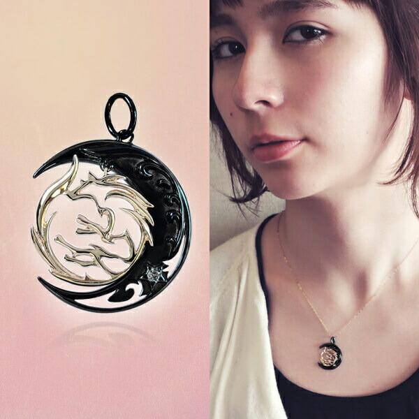 ウルフマンBRS 10K YG サン ウルフ w ブラック ペンダントトップ チェーンなし オオカミ 狼 K10 10金 イエローゴールド シルバー925 レディース :WO-WF-P ...