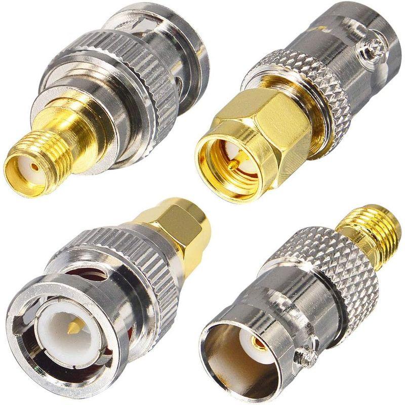 leeyovk BNC⇔SMA変換アンテナアダプタ4種キット BNC（オス、メス）⇒SMA（オス、メス） 同軸 ケーブルプラグ RF コネク :20230817004055-00115:宜野湾 ...