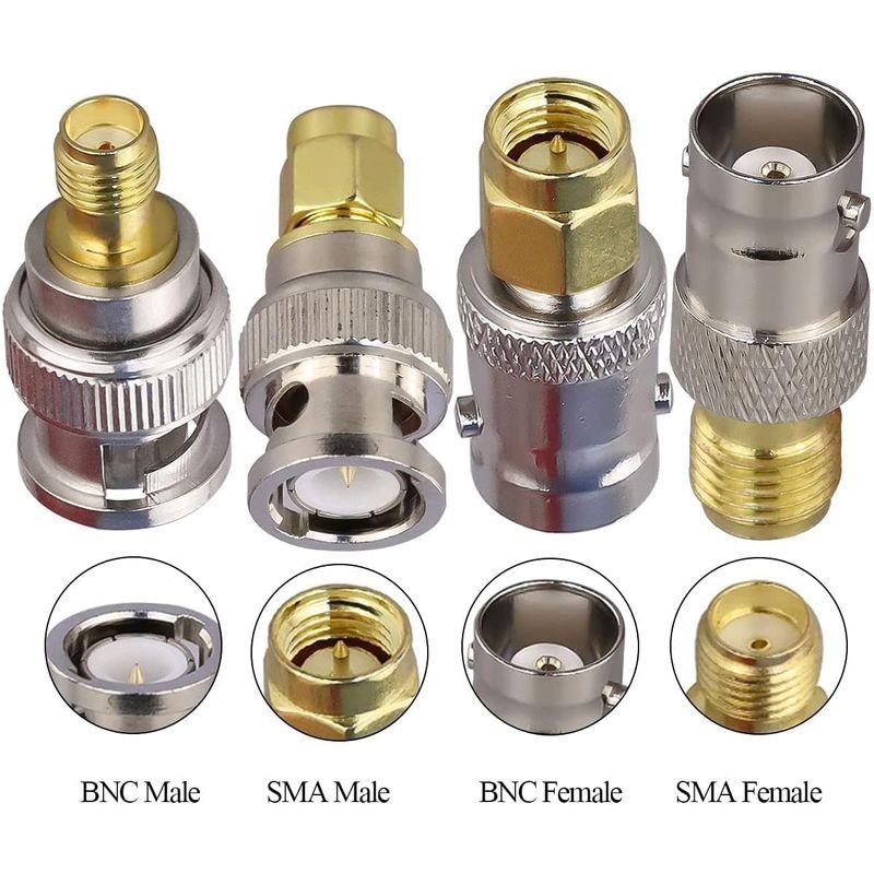 SMA⇔BNCキットRF同軸アダプタ 変換コネクタ BNC オス メス⇔SMAオス メス 4種類の取り付けコネクタ SMA⇔BNC RFコネ :20230817004055-00214:宜野湾 ...