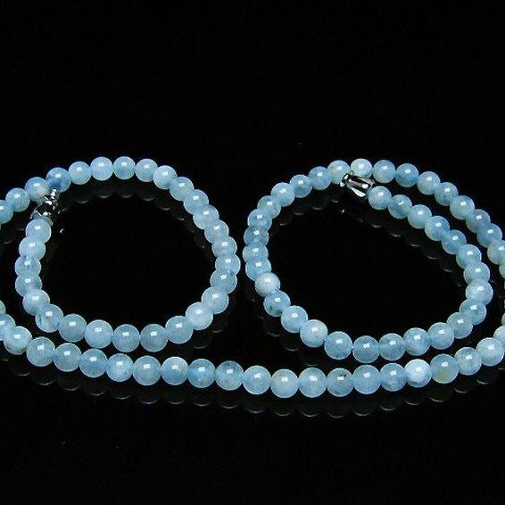 アクアマリン ネックレス 4mm t556-3516 : 銀座東道 天然石専門店 - 通販 - Yahoo!ショッピング