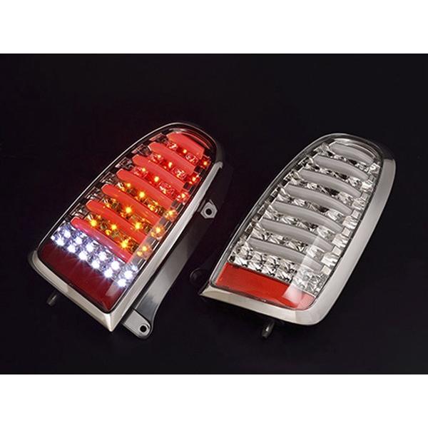 CLEAR WORLD（クリアワールド） チューブフルLEDテールランプ シーケンシャル インナークローム/クリアレンズ ミラジーノ（L700・L710） 98/10〜02/12 ...