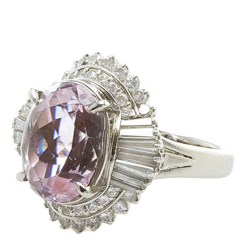 Pt900 プラチナ クンツアイト9.45ct ダイヤ0.46ct オーバルミックスカット リング 指輪 レディース 10号 中古 :1-0081934:銀座パリス Yahoo!ショッピング店 ...