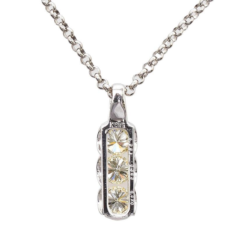 K18WG ホワイトゴールド Pt850 プラチナ ダイヤ1.093ct ネックレス レディース 中古 : 銀座パリス Yahoo!ショッピング店 - 通販 - Yahoo!ショッピング