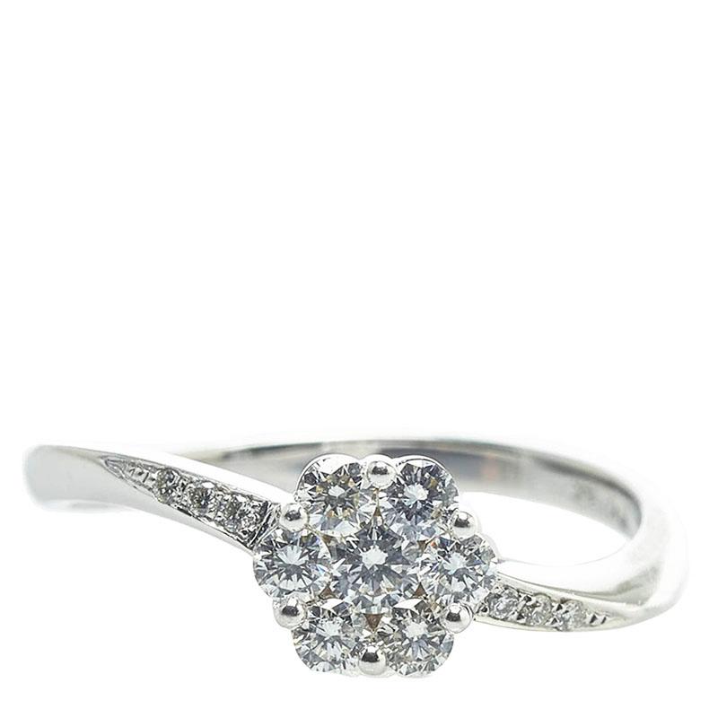 Ponte Vecchio ポンテヴェキオ K18WG ホワイトゴールド ダイヤ0.29ct フラワー リング 指輪 レディース 9号 中古 : 銀座パリス Yahoo!ショッピング店 ...