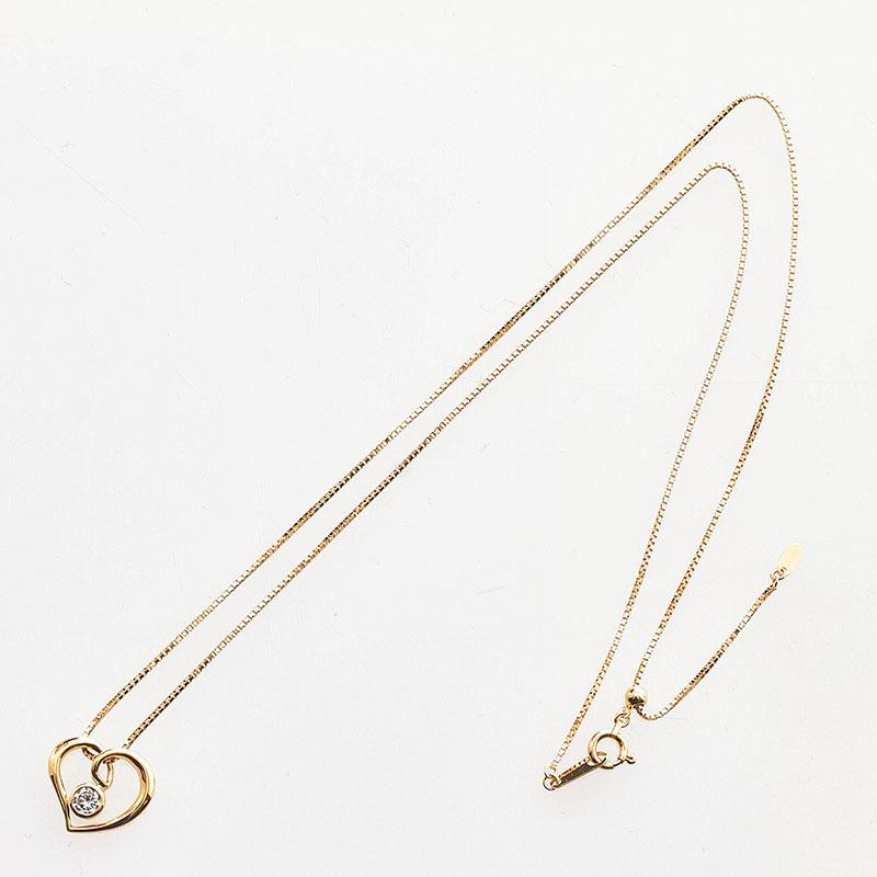 K18YG イエローゴールド ダイヤ0.18ct ハート ペンダントネックレス レディース 中古 : 銀座パリス Yahoo!ショッピング店 - 通販 - Yahoo!ショッピング