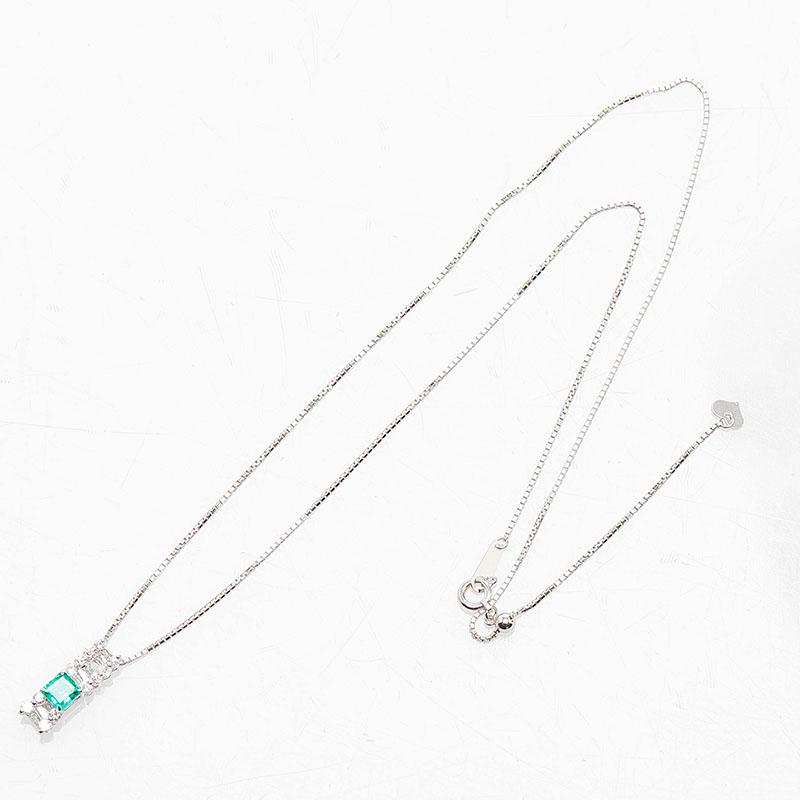 K18WG ホワイトゴールド エメラルド0.43ct ダイヤ0.43ct スクエア ペンダント ネックレス レディース 中古 :1-0097834:銀座パリス Yahoo!ショッピング店 ...