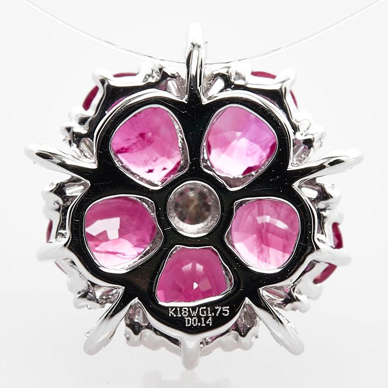 K18WG ホワイトゴールド ルビー1.75ct ダイヤ0.14ct フラワー ペンダントトップ レディース 中古 : 銀座パリス Yahoo!ショッピング店 - 通販 - Yahoo!ショッピング
