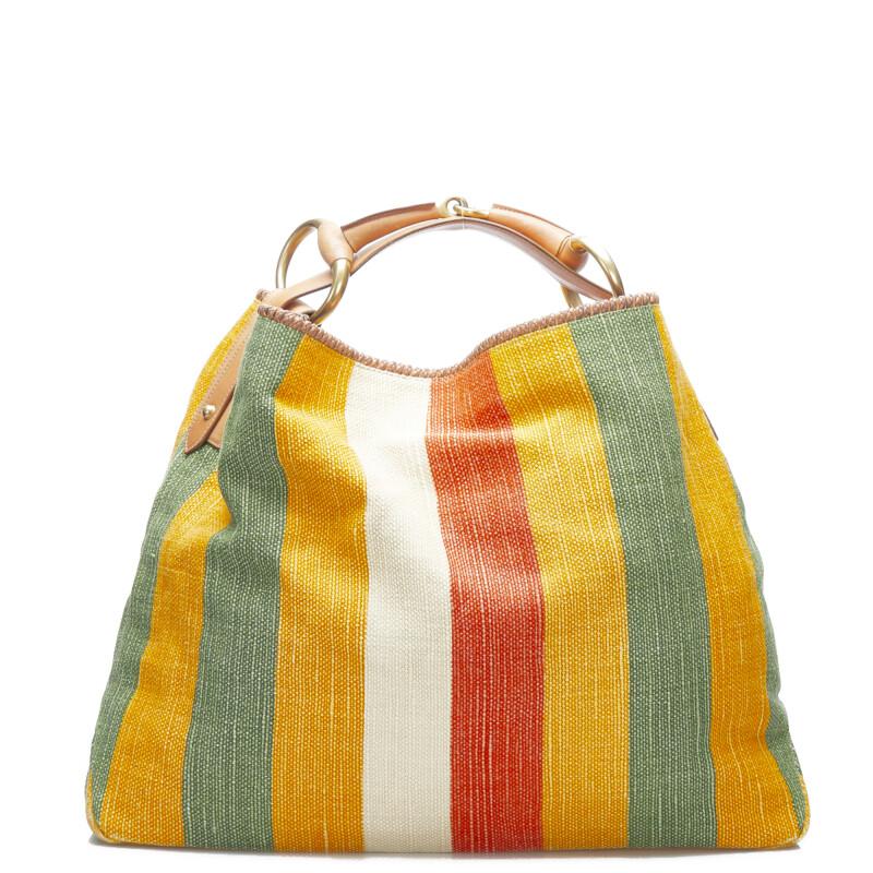 GUCCI グッチ ホースビット ショルダーバッグ ハンドバッグ 114900 オレンジ マルチカラー キャンバス レザー レディース 【中古 ...