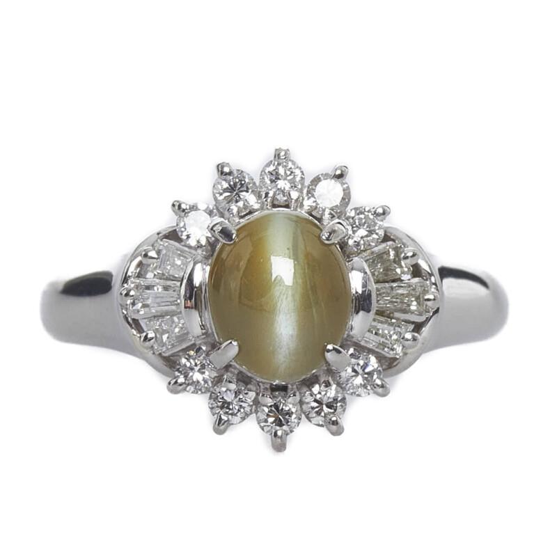 Pt900 プラチナ キャッツアイ1.39ct ダイヤ0.35ct リング 指輪 レディース 8.5号 中古 :1-0108240:銀座パリス Yahoo!ショッピング店 - 通販 ...