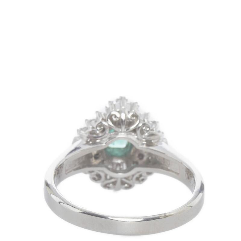 Pt900 プラチナ エメラルド0.31ct ダイヤ0.49ct Pt900 E0.31 D0.49 7.4g リング 指輪 レディース 14.5号 中古 :1-0108505:銀座パリス ...