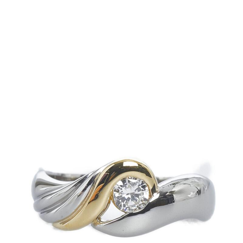 Pt900 プラチナ K18 ゴールド コンビ ダイヤ0.20ct リング 指輪 レディース 11.5号 中古 : 銀座パリス Yahoo!ショッピング店 - 通販 - Yahoo!ショッピング