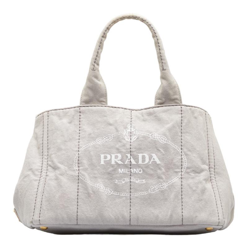 PRADA プラダ カナパ ゴールド金具 ハンドバッグ トートバッグ B1877B ライトグレー コットンデニム レディース 【中古】 : 銀座パリス Yahoo!ショッピング店 - 通販 ...