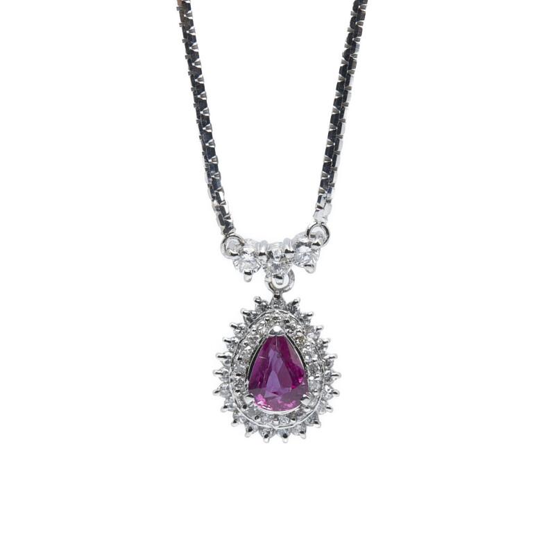 Pt900 プラチナ Pt850 ルビー0.60ct ダイヤ0.39ct ネックレス レディース 中古 : 銀座パリス Yahoo!ショッピング店 - 通販 - Yahoo!ショッピング