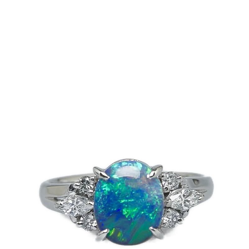 Pt900 プラチナ ブラックオパール1.34ct ダイヤ0.20ct リング 指輪 レディース 8号 中古 :1-0115982:銀座パリス Yahoo!ショッピング店 - 通販 ...