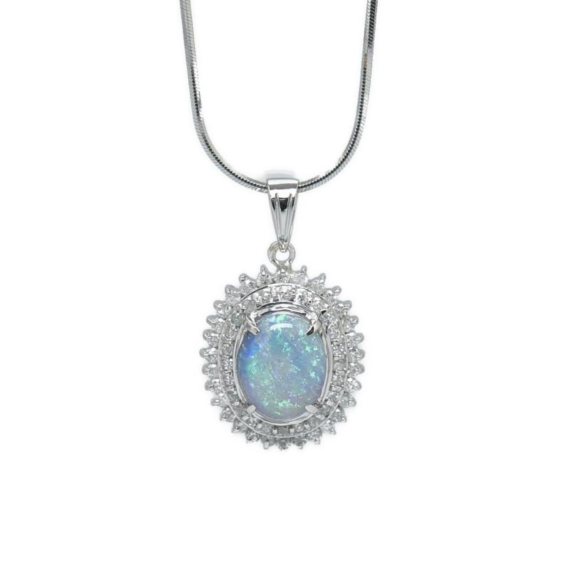 Pt900 プラチナ Pt850 ブラックオパール2.01ct ダイヤ0.51ct ネックレス レディース 中古 : 銀座パリス Yahoo!ショッピング店 - 通販 - Yahoo!ショッピング