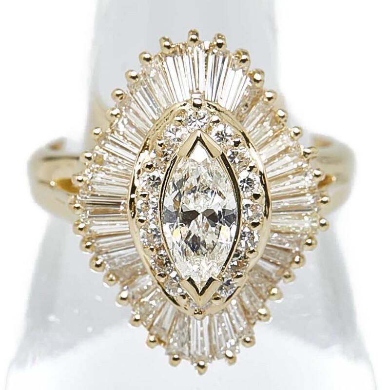 K18YG イエローゴールド マーキースダイヤ0.51ct ダイヤ1.33ct リング 指輪 レディース 9.5号 中古 : 銀座パリス Yahoo!ショッピング店 - 通販 - Yahoo ...