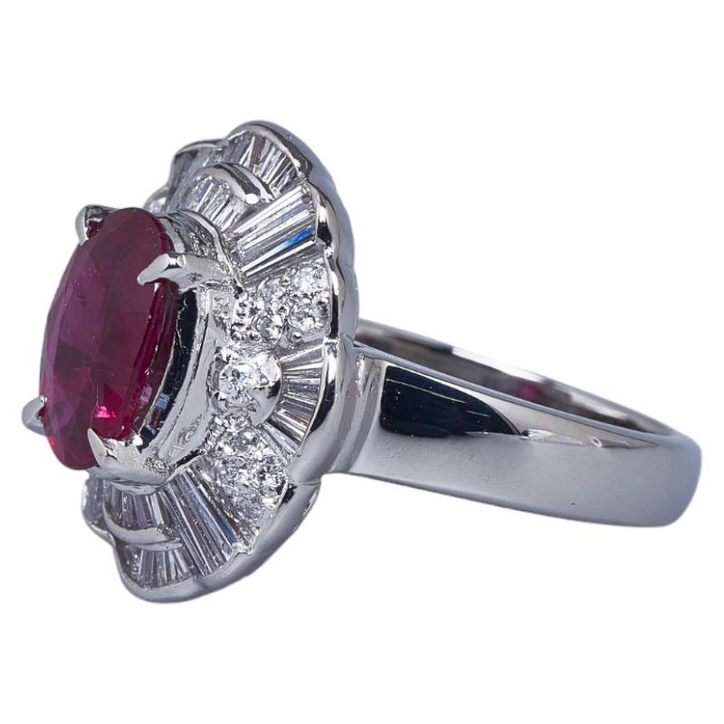 Pt900 プラチナ ルビー2.16ct ダイヤ0.79ct オーバルミックスカット リング 指輪 レディース 12号 中古 : 銀座パリス Yahoo!ショッピング店 - 通販 ...