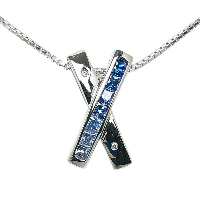 Pt900 プラチナ Pt850 サファイア0.76ct ダイヤ0.01ct ペンダントネックレス レディース 中古 : 銀座パリス Yahoo!ショッピング店 - 通販 - Yahoo!ショッピング