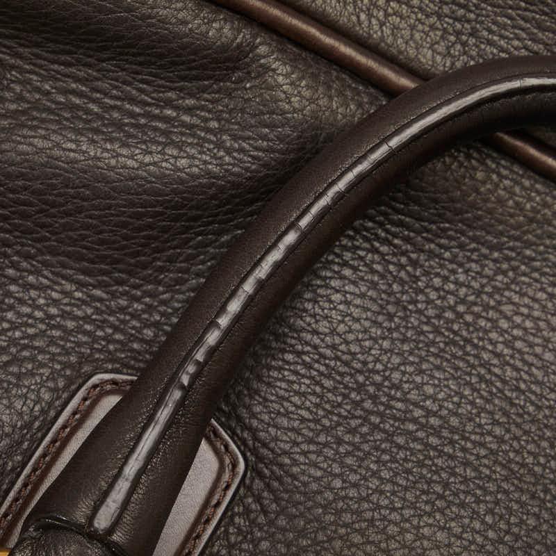 CELINE セリーヌ ボーリング ハンドバッグ ブラウン レザー CELINE セリーヌ ボーリング ハンドバッグ ブラウン レザー