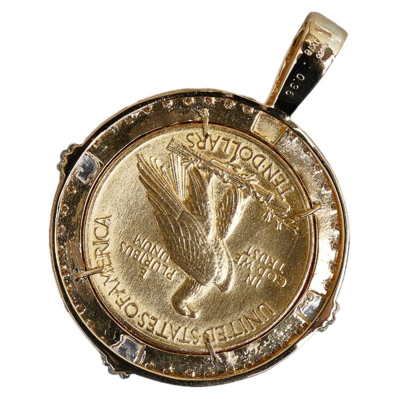 K21.6 ゴールド K18 ゴールド Pt900 ダイヤ0.36ct アメリカ ヤングインディアン 10ドル金貨 ペンダントトップ レディース 中古 : 1-0134848 : 銀座パリス ...
