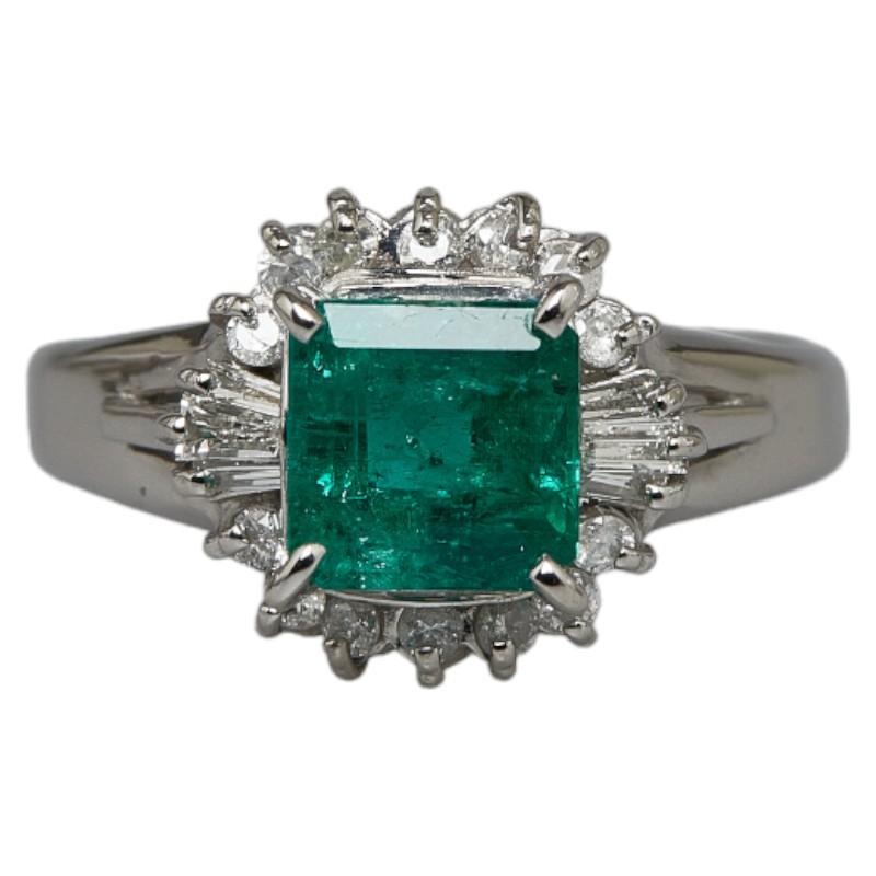 Pt900 プラチナ エメラルド1.219ct ダイヤ0.40ct エメラルドカット リング 指輪 レディース 11号 中古 : 銀座パリス Yahoo!ショッピング店 - 通販 ...