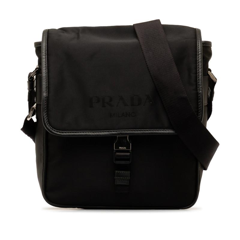 PRADA（プラダ） 三角ロゴプレート テスート 斜め掛け ショルダーバッグ V167 ブラック ナイロン レザー レディース 【中古】 : 銀座パリス Yahoo!ショッピング店 - 通販 ...