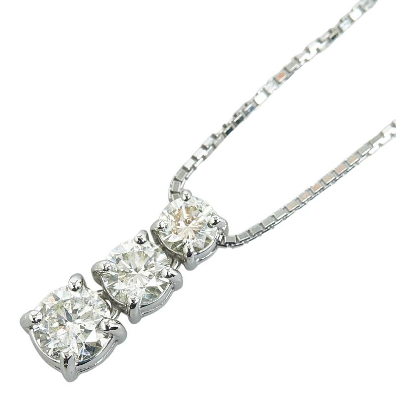 K18WG ホワイトゴールド ダイヤ1.00ct スリーストーン ペンダントネックレス レディース 中古 : 銀座パリス Yahoo!ショッピング店 - 通販 - Yahoo!ショッピング