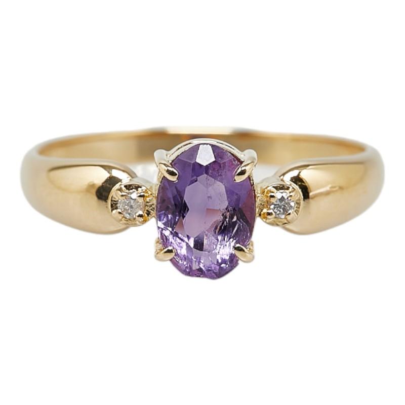 K18YG イエローゴールド アメジスト ダイヤ0.02ct リング 指輪 レディース 11号 中古 : 銀座パリス Yahoo!ショッピング店 - 通販 - Yahoo!ショッピング