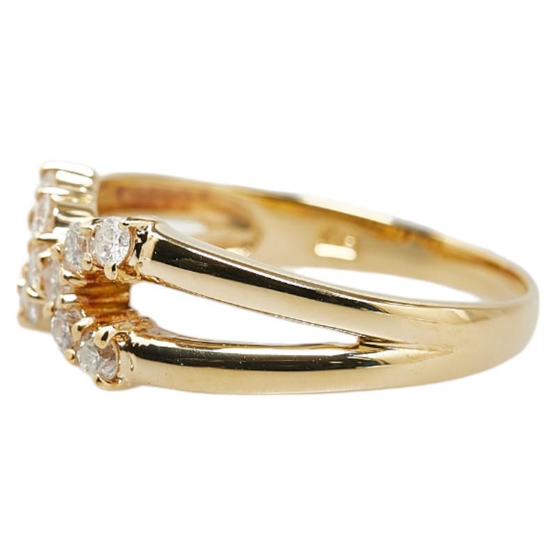 K18YG イエローゴールド ダイヤ0.35ct リング 指輪 レディース 13号 中古 : 銀座パリス Yahoo!ショッピング店 - 通販 - Yahoo!ショッピング