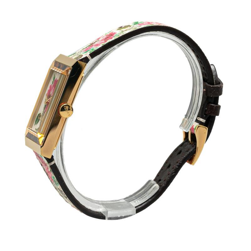 GUCCI（グッチ） Gフレーム フローラル 腕時計 YA147406 クオーツ シェル文字盤 ステンレススチール レザー レディース 【中古 ...
