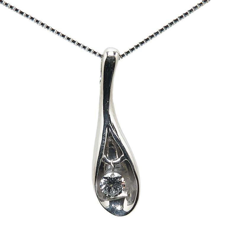 Pt900 プラチナ Pt850 ダイヤ0.08ct ペンダントネックレス レディース 中古 : 銀座パリス Yahoo!ショッピング店 - 通販 - Yahoo!ショッピング