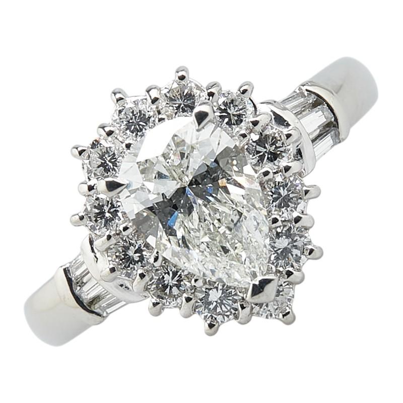 Pt900 プラチナ ダイヤ1.05ct ダイヤ0.61ct ティアドロップ モチーフ リング 指輪 レディース 12号 中古 : 銀座パリス Yahoo!ショッピング店 - 通販 ...