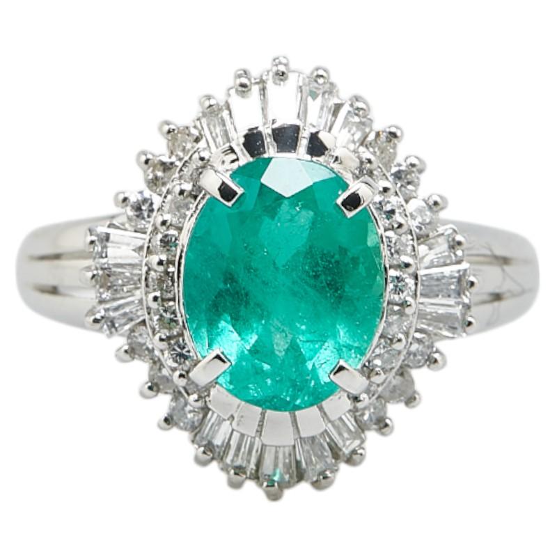 Pt900 プラチナ エメラルド1.84ct ダイヤ0.59ct リング 指輪 レディース 13号 中古 : 銀座パリス Yahoo!ショッピング店 - 通販 - Yahoo!ショッピング