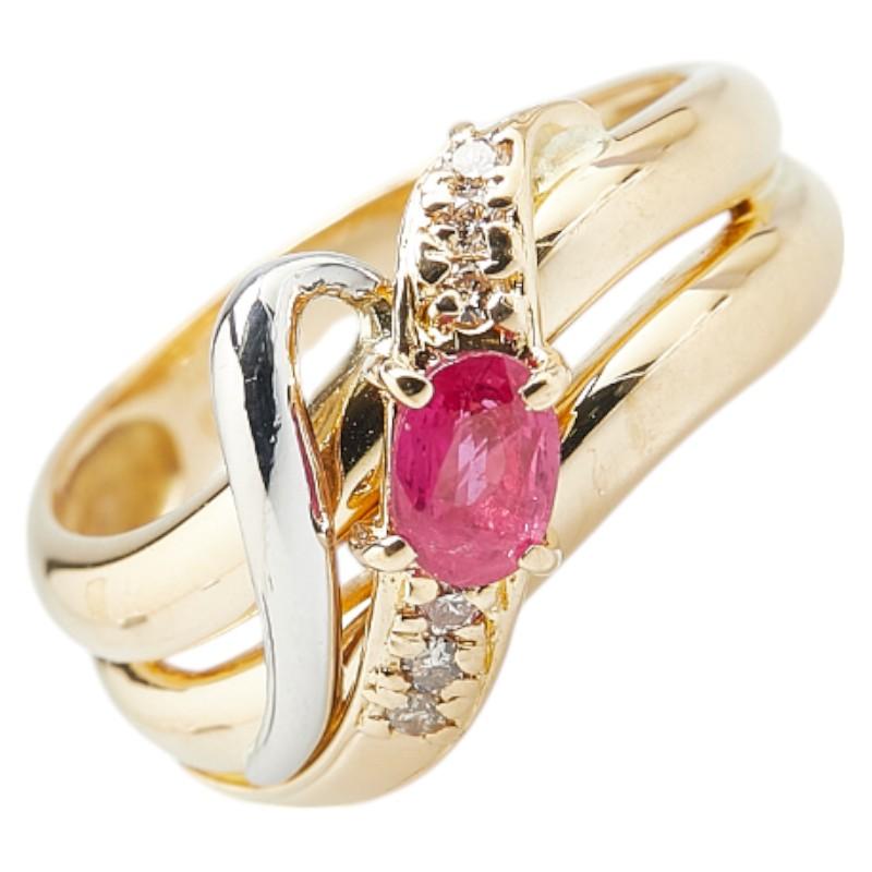 K18YG イエローゴールド Pt900 プラチナ コンビ ルビー0.31ct ダイヤ0.08ct リング 指輪 レディース 10号 中古 : 1-0183984 : 銀座パリス Yahoo ...