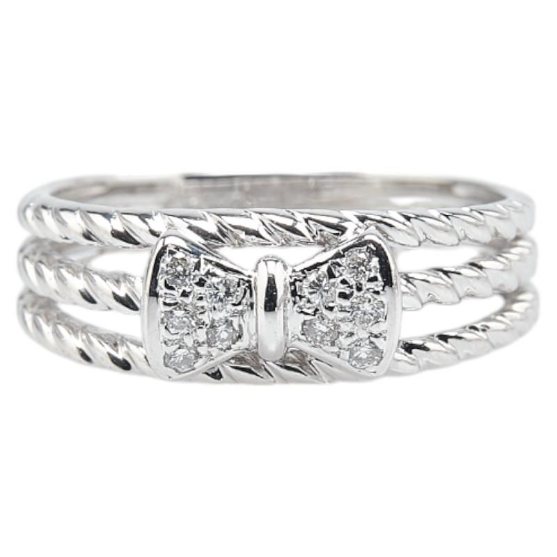 ポンテヴェキオ K18WG ホワイトゴールド ダイヤ0.10ct リボン モチーフ リング 指輪 レディース Ponte Vecchio 13号 中古 : 1-0185117 : 銀座パリス ...