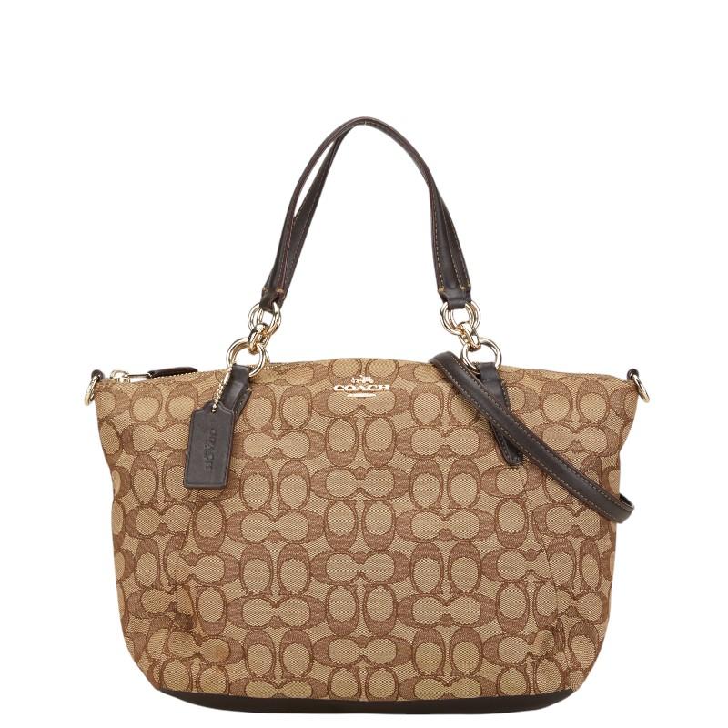 COACH コーチ シグネチャー ハンドバッグ ショルダーバッグ 2WAY F36625 ブラウン キャンバス レザー レディース 【中古 ...