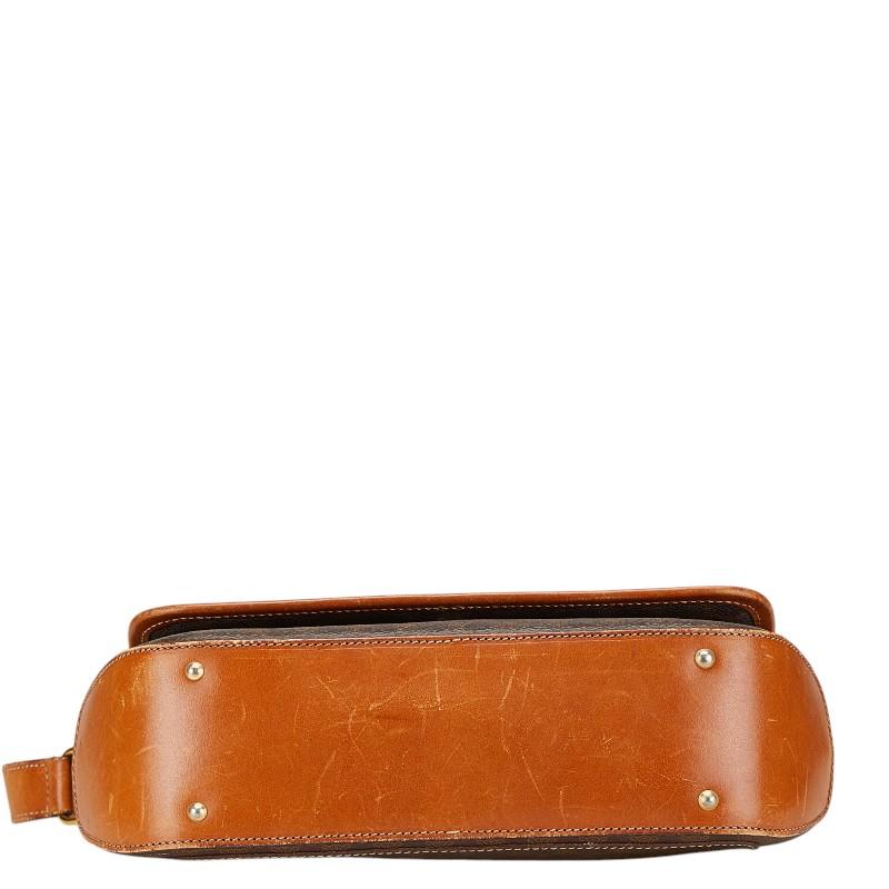 CELINE（セリーヌ） マカダム ショルダーバッグ ブラウン PVC レザー