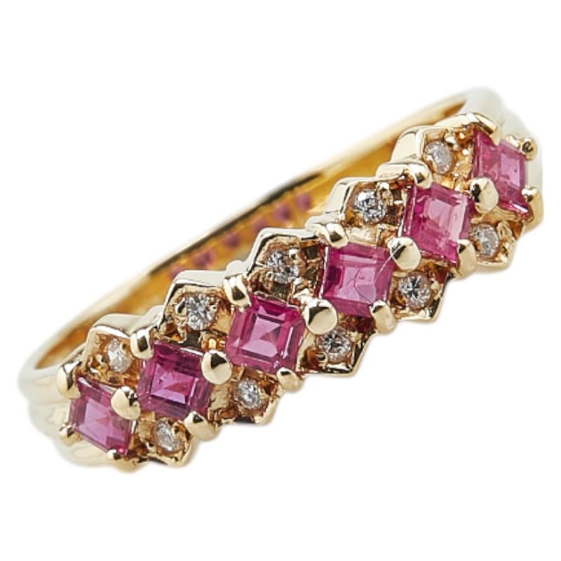 K18YG イエローゴールド ルビー0.52ct ダイヤ0.06ct リング 指輪 レディース 10号 中古 : 銀座パリス Yahoo!ショッピング店 - 通販 - Yahoo!ショッピング