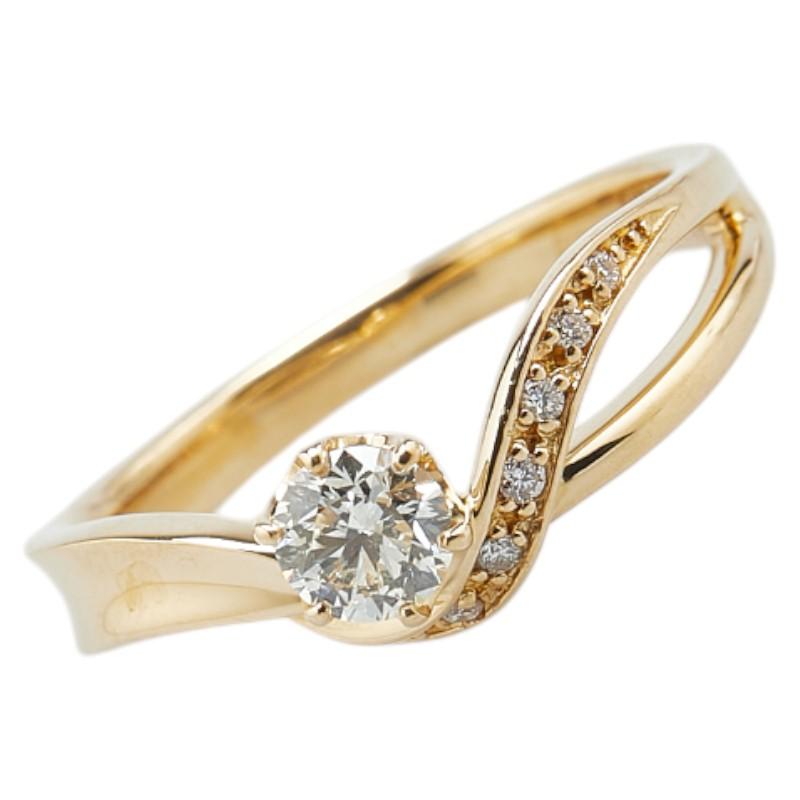 K18YG イエローゴールド ダイヤ0.304ct ダイヤ0.03ct リング 指輪 レディース 11号 中古 : 銀座パリス Yahoo!ショッピング店 - 通販 - Yahoo!ショッピング