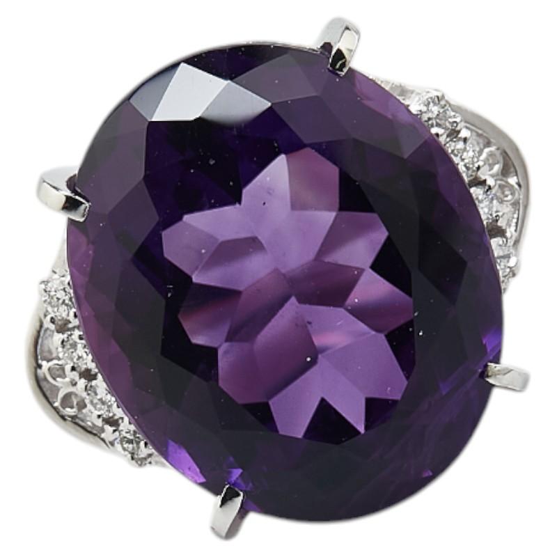 Pt900 プラチナ アメジスト 19.17ct ダイヤ0.13ct リング 指輪 レディース 18号 中古 : 銀座パリス Yahoo!ショッピング店 - 通販 - Yahoo!ショッピング