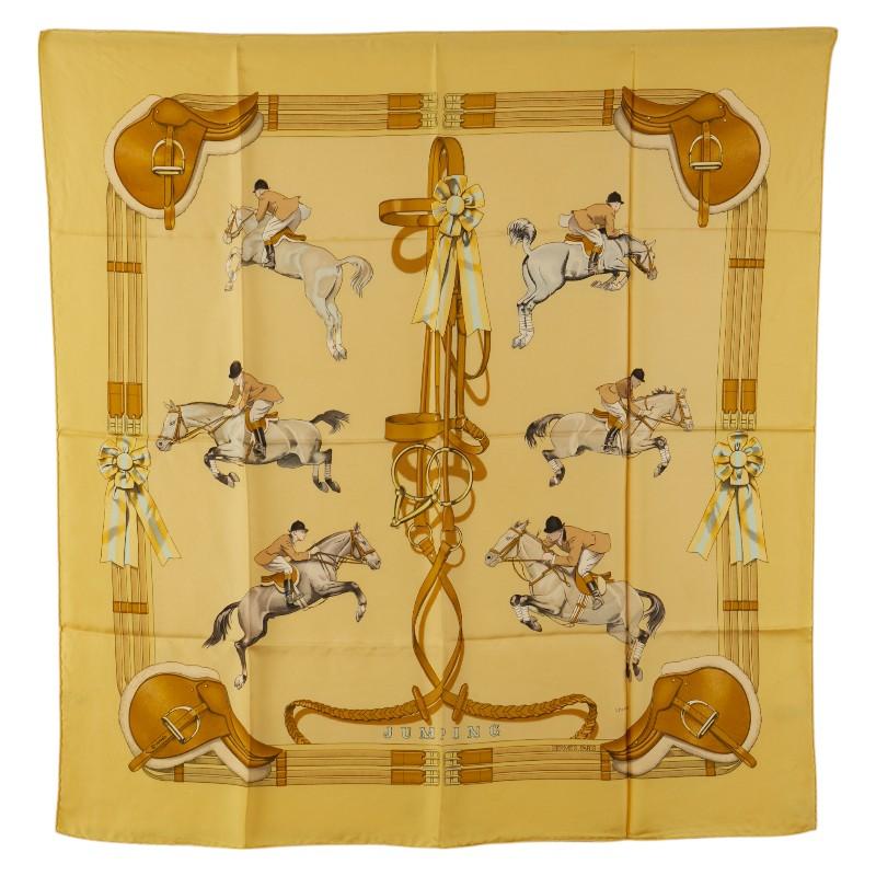 HERMES エルメス カレ90 LEDOUX JUMPING ジャンピング スカーフ イエロー ゴールド マルチカラー シルク レディース 【中古】 : 銀座パリス Yahoo!ショッピング ...